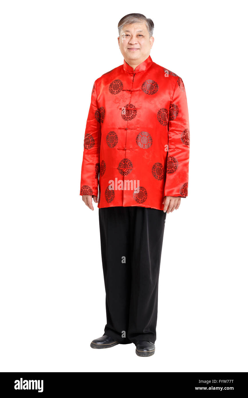 gesture of smiling old chinese man with mandarin Stock Photo - Alamy