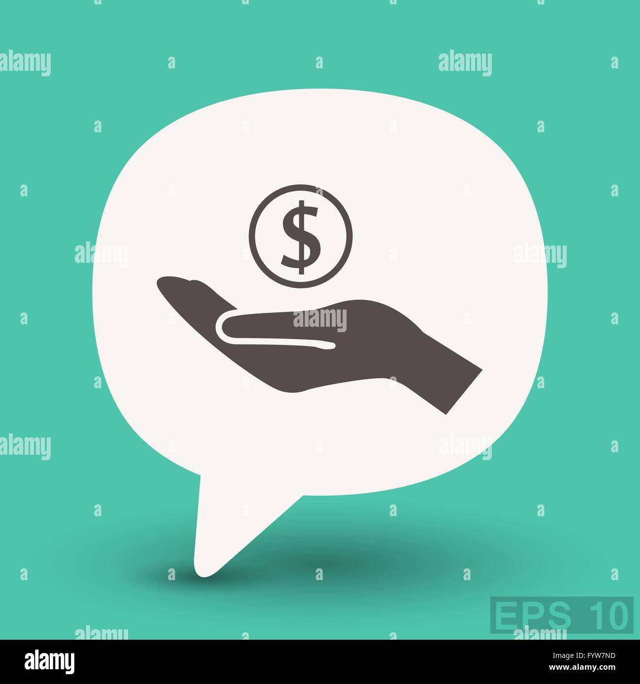 Pictograph of money in hand. Vector concept illustration for design ...