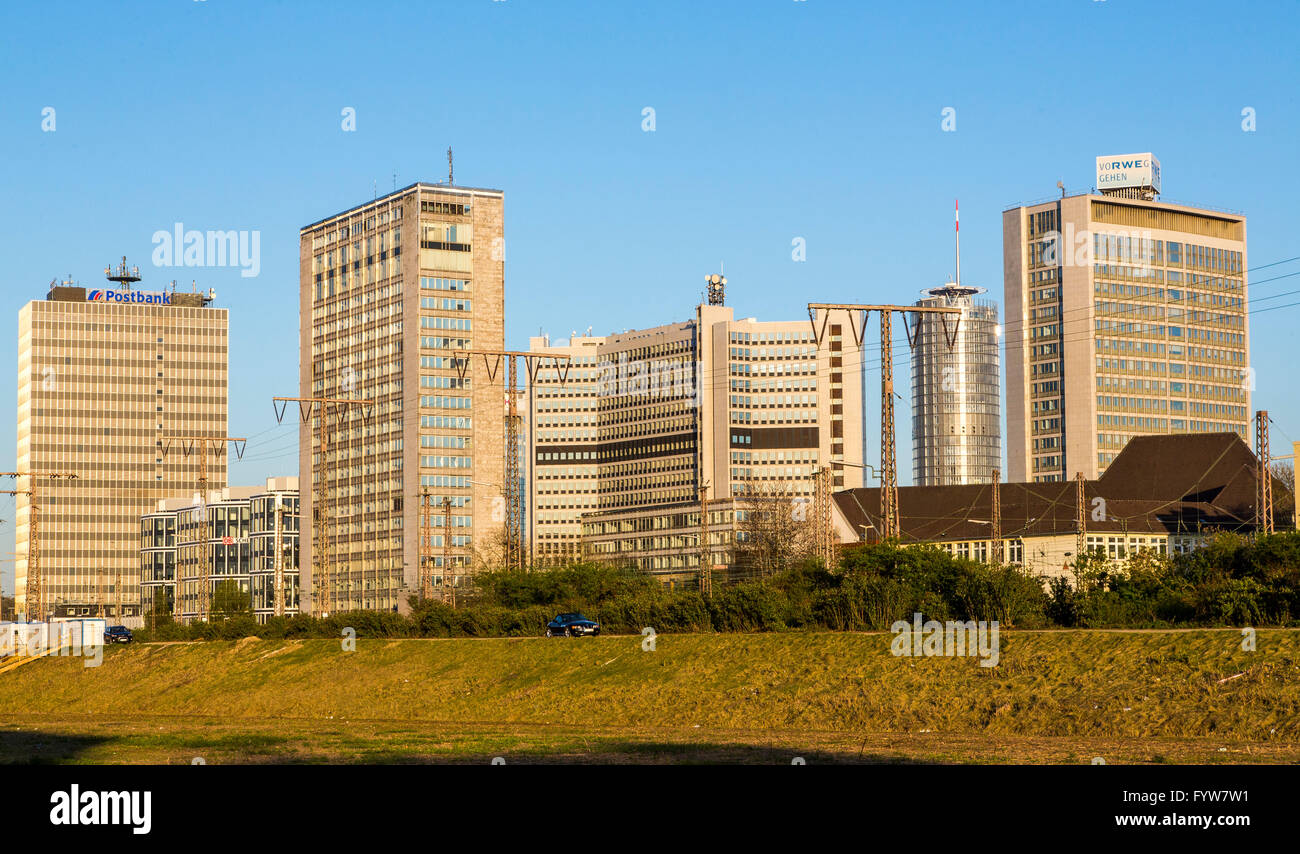 Skyline of downtown Essen, business district, Essen, Germany Stock ...
