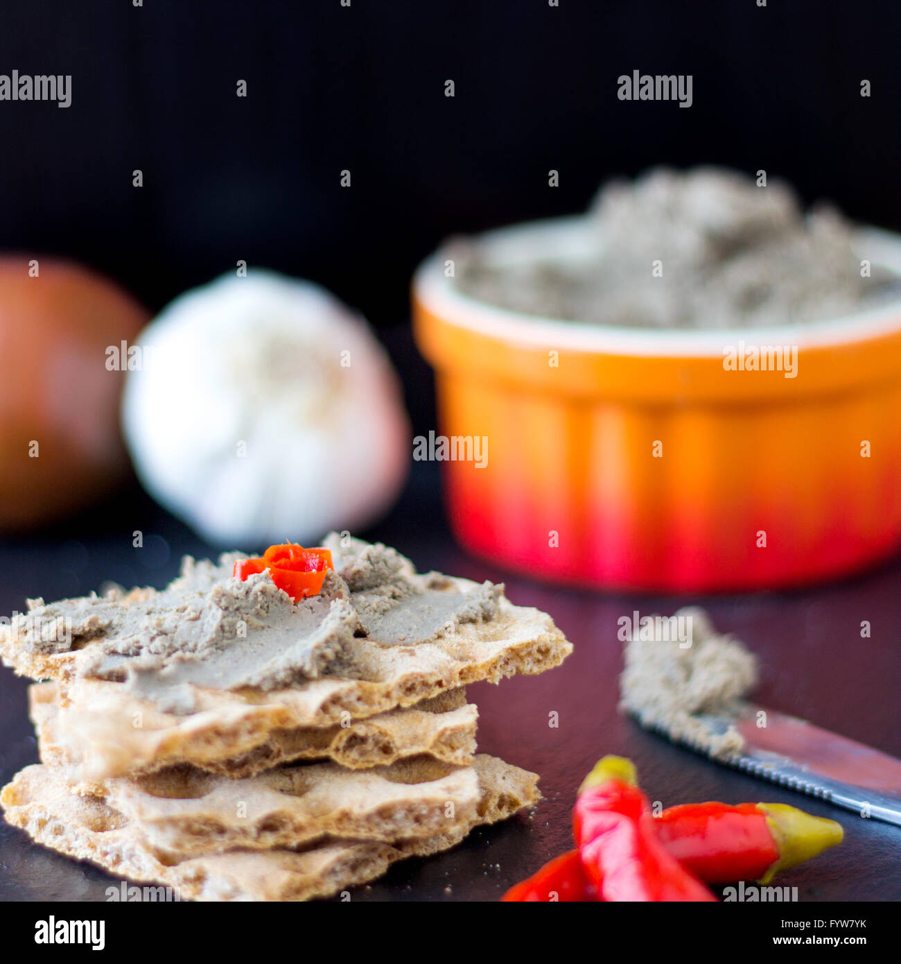 Chicken Liver Pate Canape High Resolution Stock Photography and Images ...