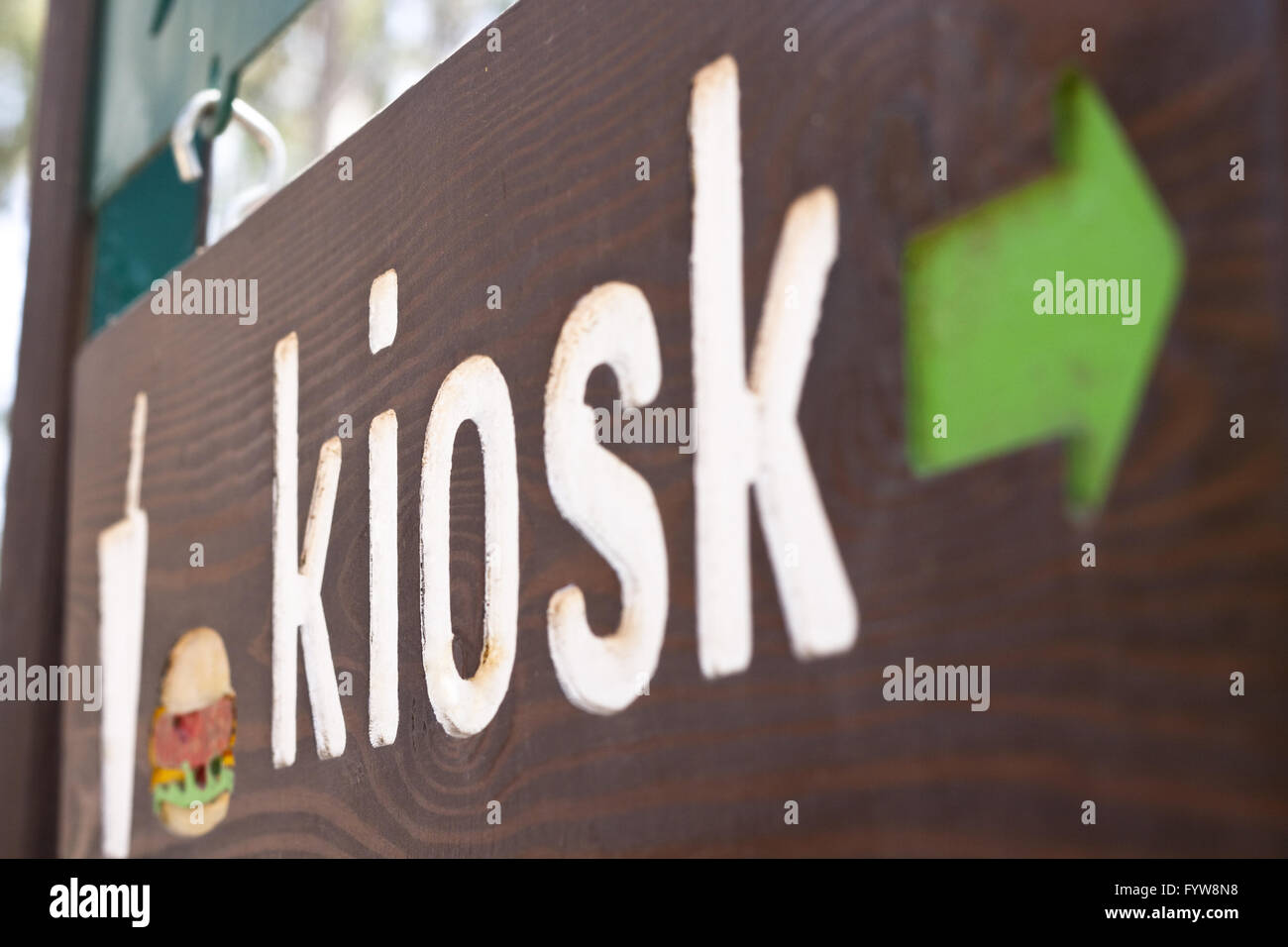 Wooden sign kiosk hi-res stock photography and images - Alamy