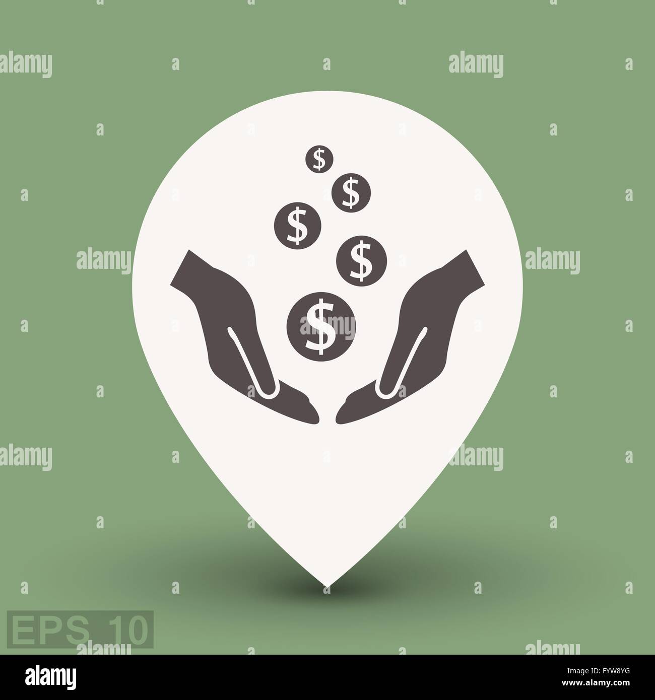 Pictograph of money in hand. Vector concept illustration for design ...