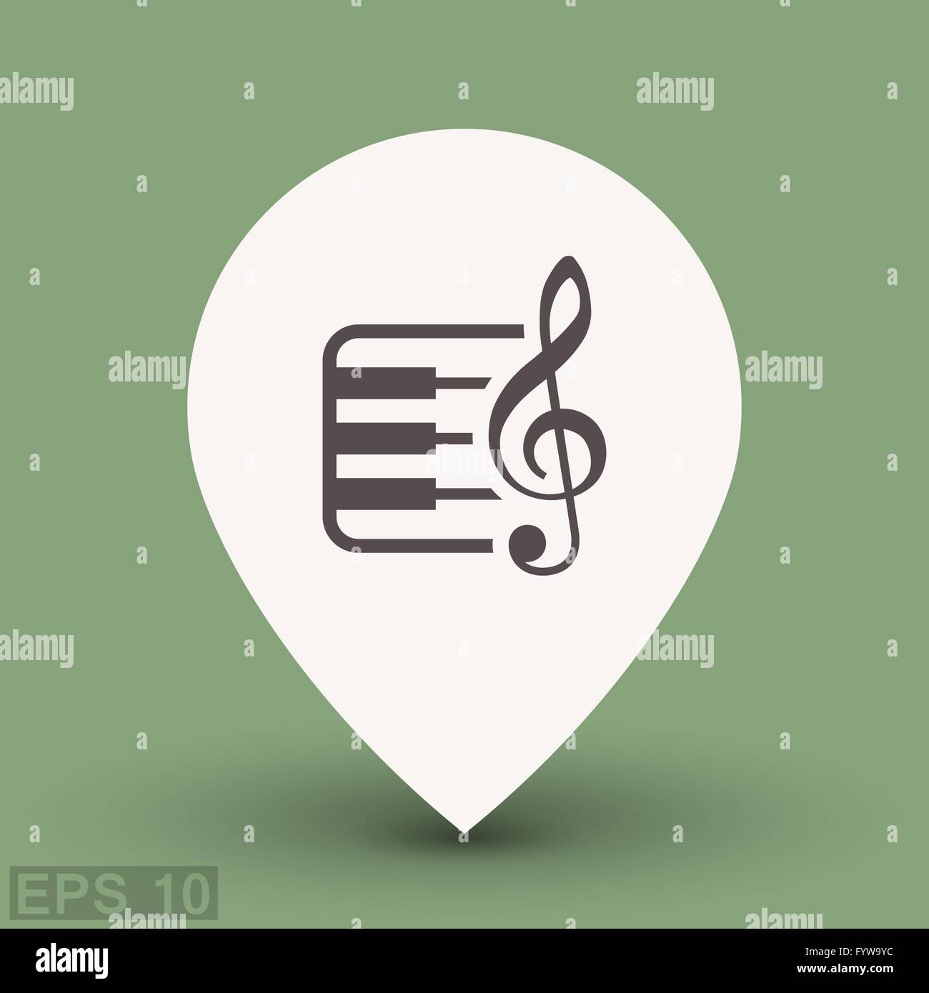 Pictograph of music key and keyboard. Vector concept illustration for ...