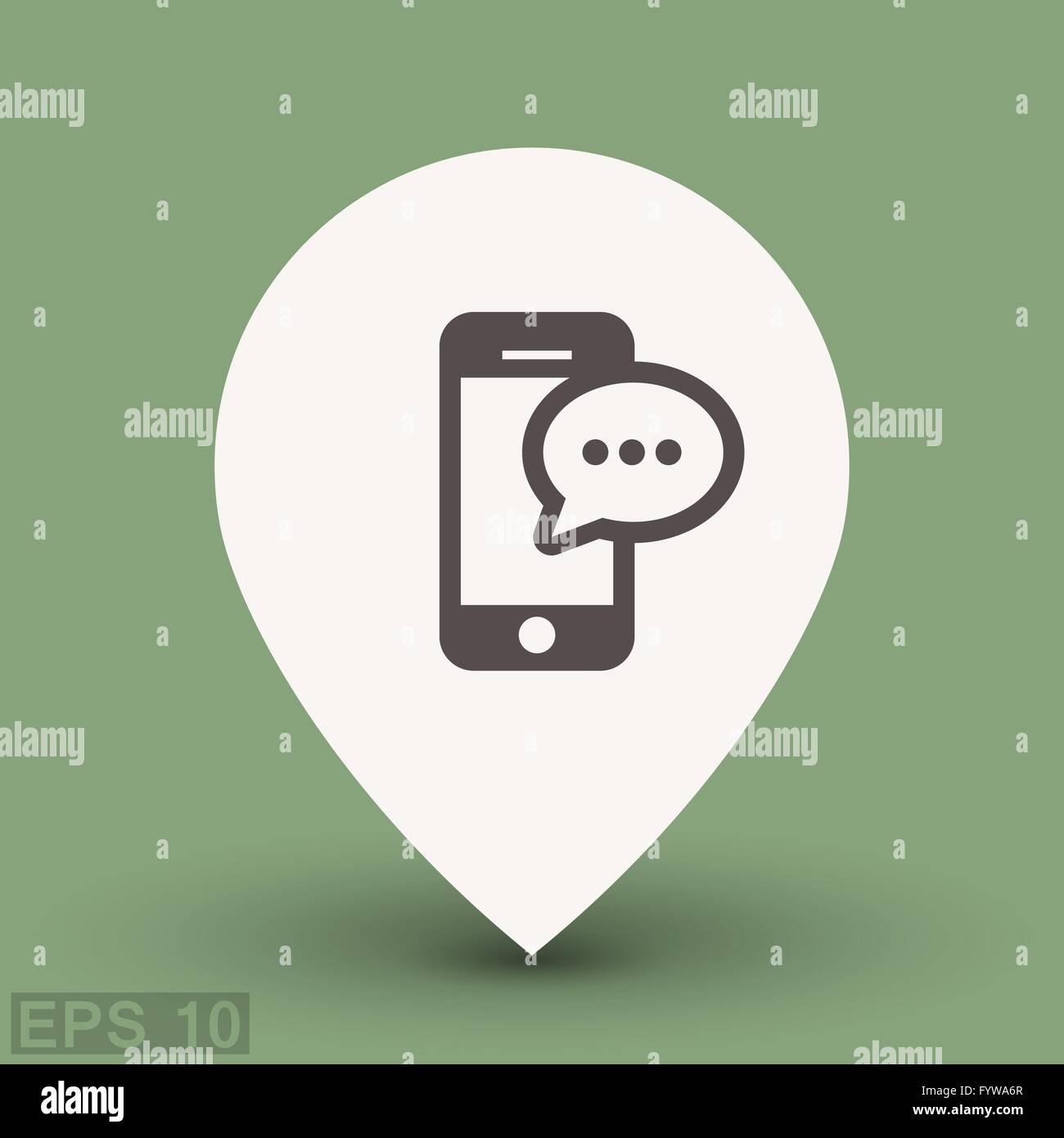 Pictograph of message or chat on smartphone. Vector concept ...