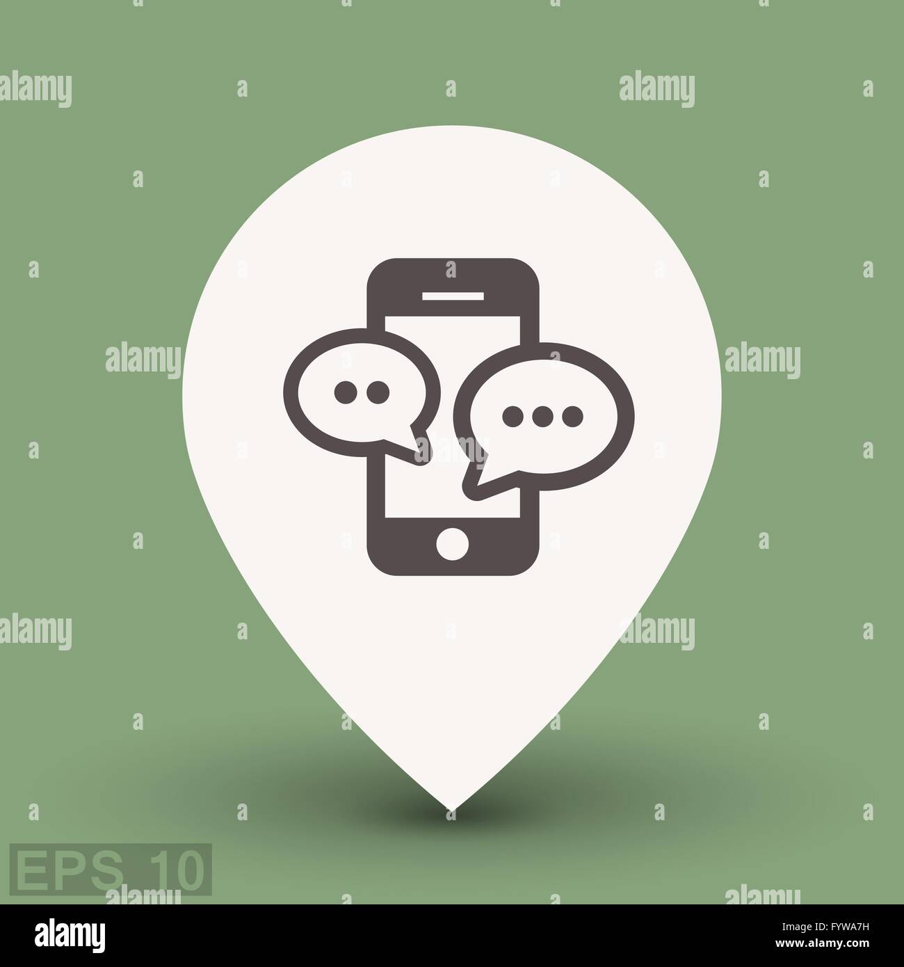 Pictograph of message or chat on smartphone. Vector concept ...