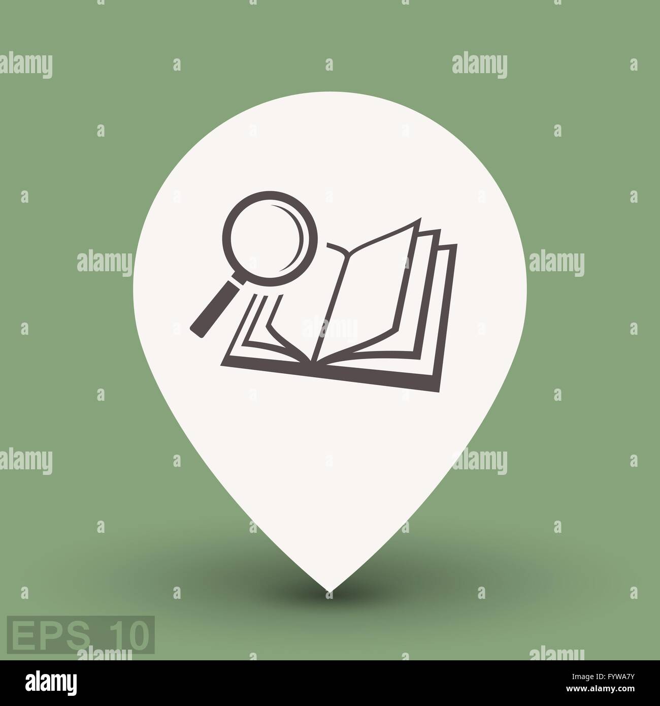 Pictograph of book and magnifier glass. Vector concept illustration for ...