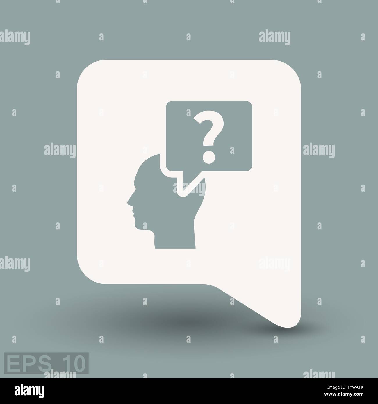 Pictograph of question mark and man. Vector concept illustration for ...
