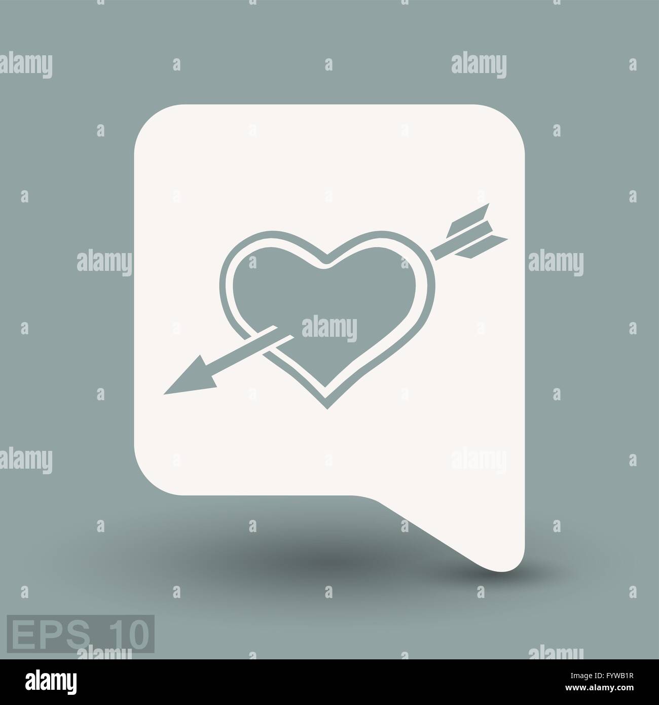 Pictograph of heart with arrow. Vector concept illustration for design ...