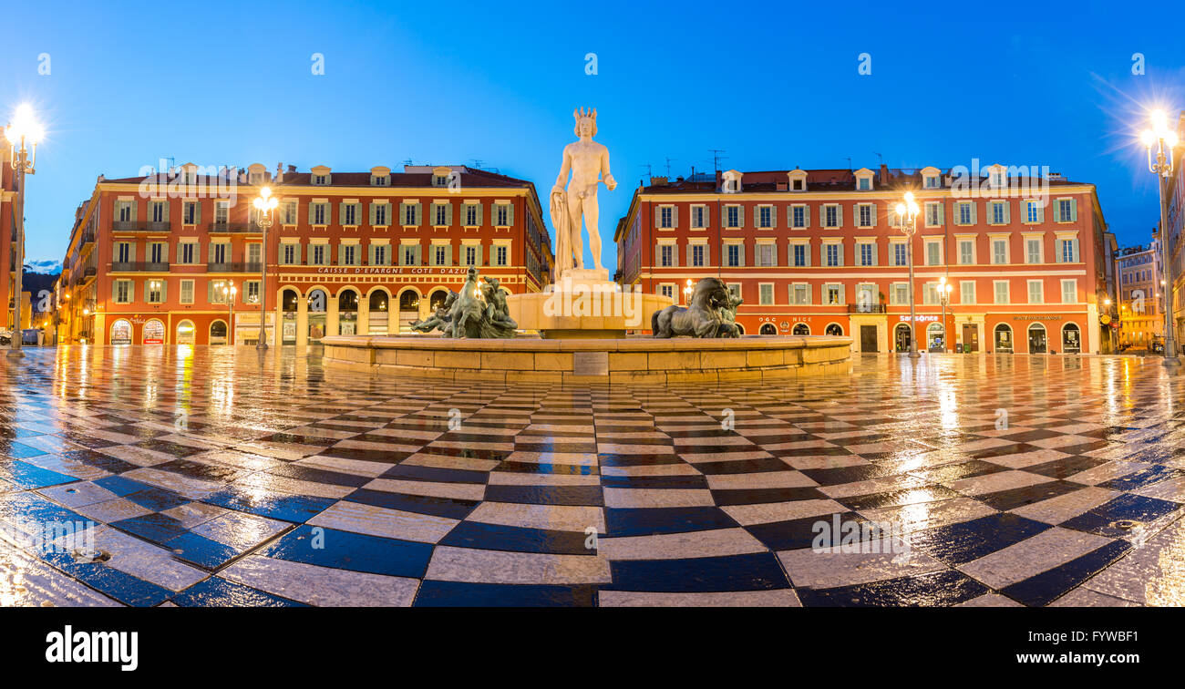 The Fountain du Soleil on Place Massena square Nice, French Riviera ...