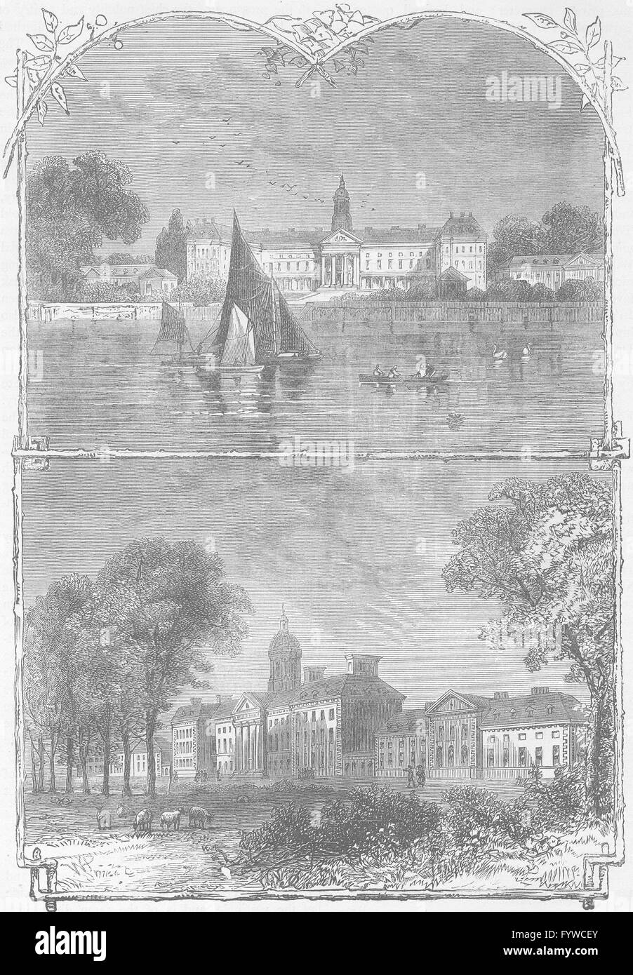 CHELSEA: Chelsea Hospital. London, antique print c1880 Stock Photo - Alamy