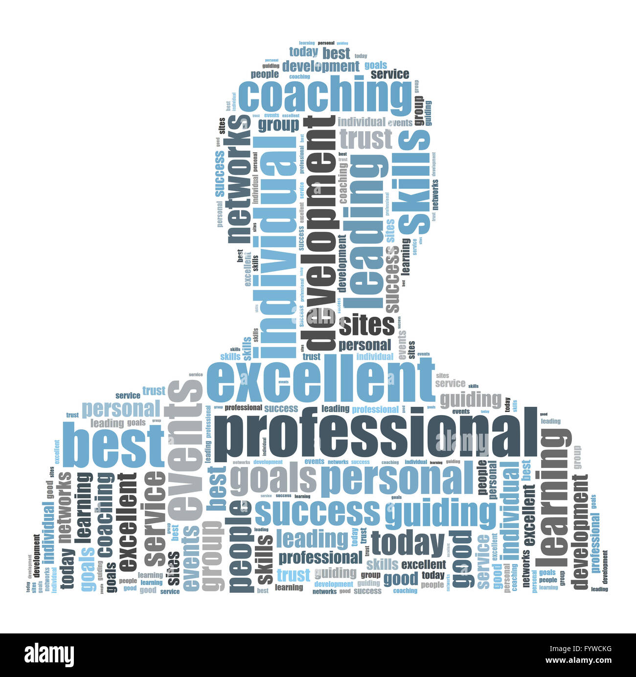 Professional word cloud shaped as a person Stock Photo - Alamy