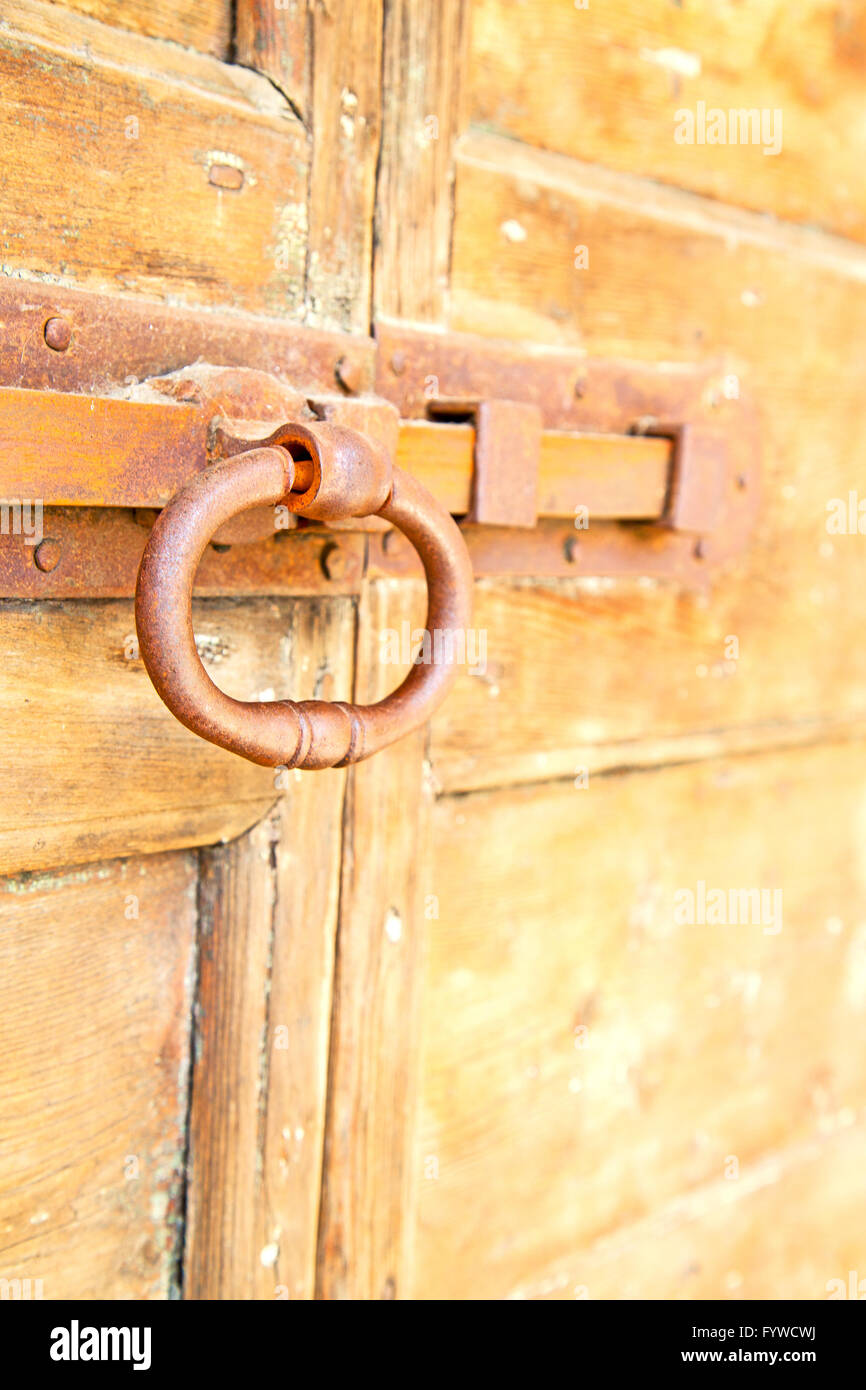 europe old in italy door and rusty lock Stock Photo - Alamy