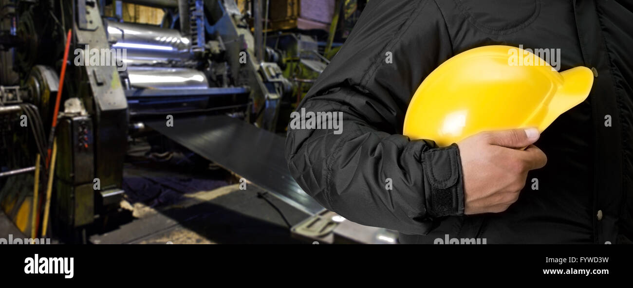 Worker with safety helmet Stock Photo - Alamy