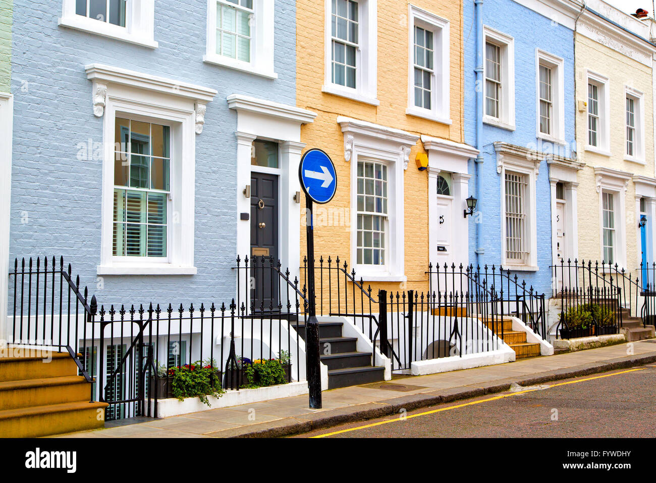 notting hill area in london Stock Photo - Alamy