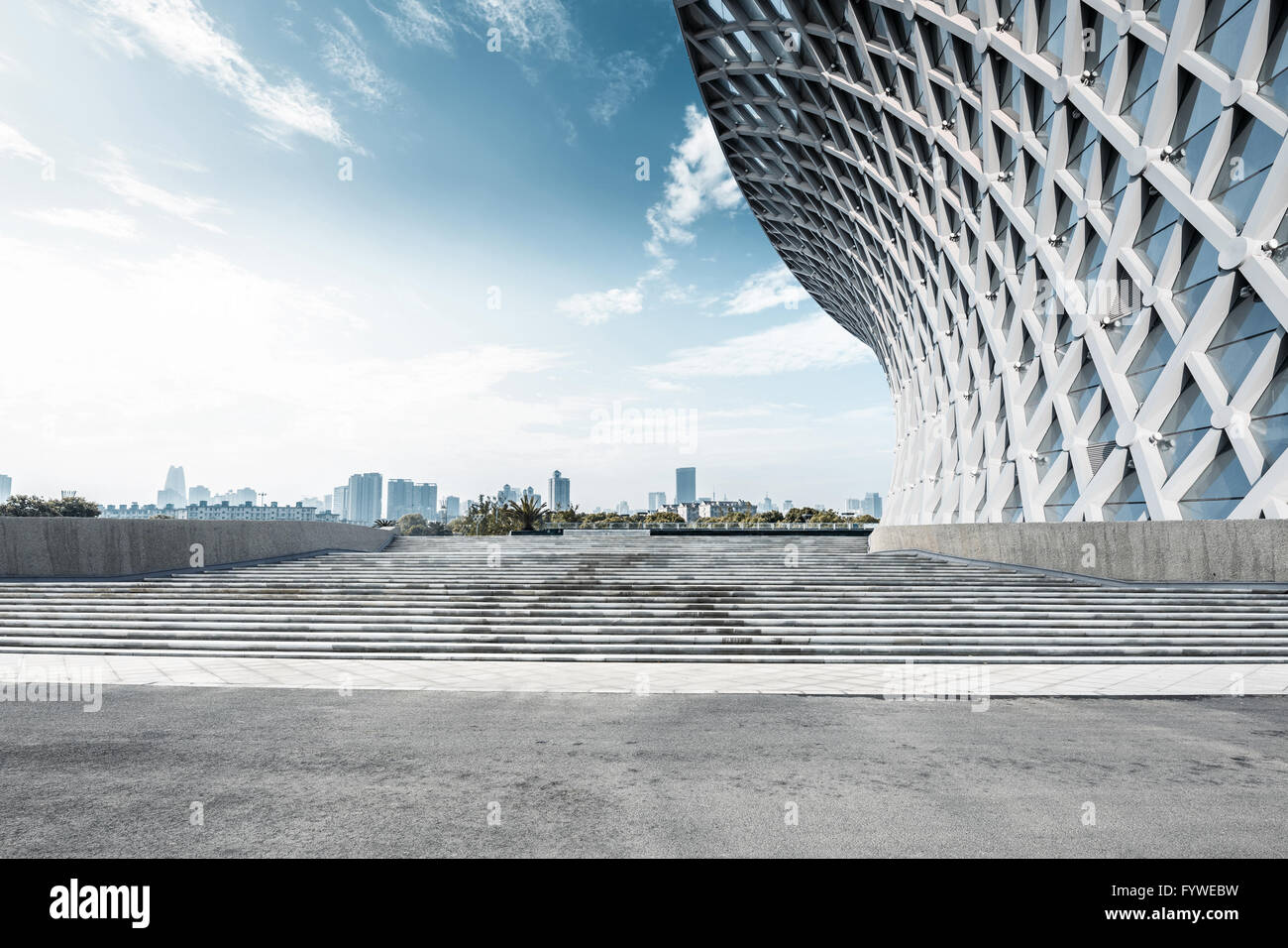 skyline and empty floor front building Stock Photo - Alamy
