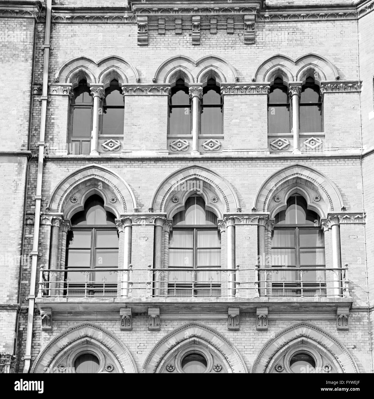 old wall architecture in london england windows and brick exterior ...