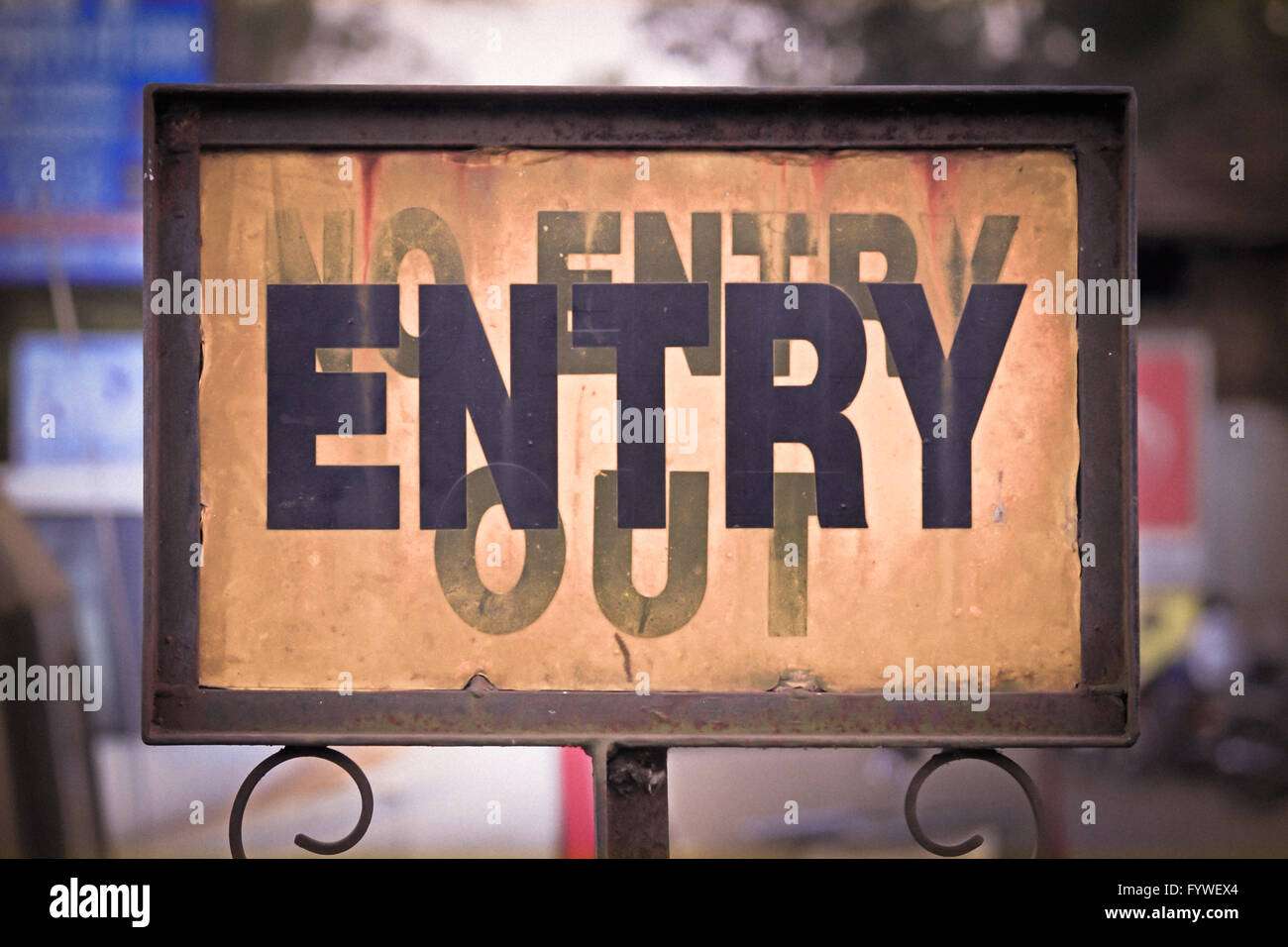 A noticeboard indicating Entry Stock Photo - Alamy