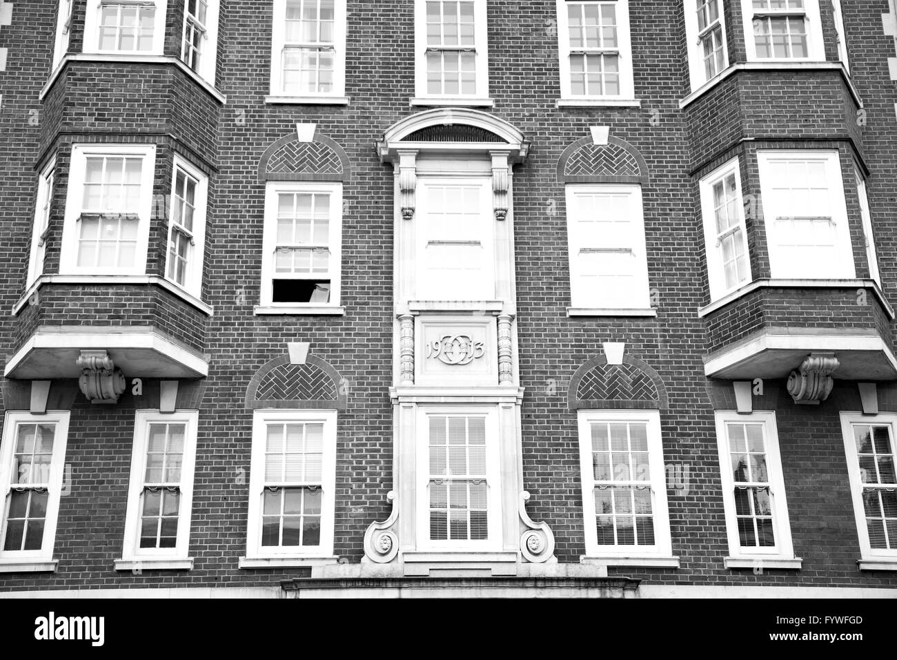 window in europe london old red brick wall and historical Stock Photo ...