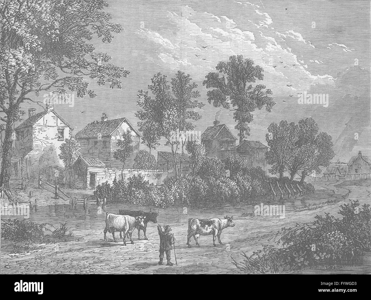 THE REGENT’S PARK: Farm in the Regent's Park, 1750. London, old print ...