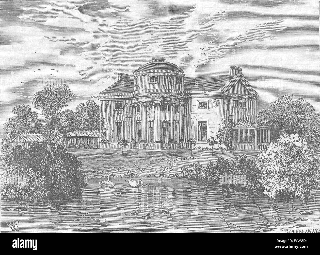 THE REGENT’S PARK: The Holme, Regent's Park. London, antique print ...