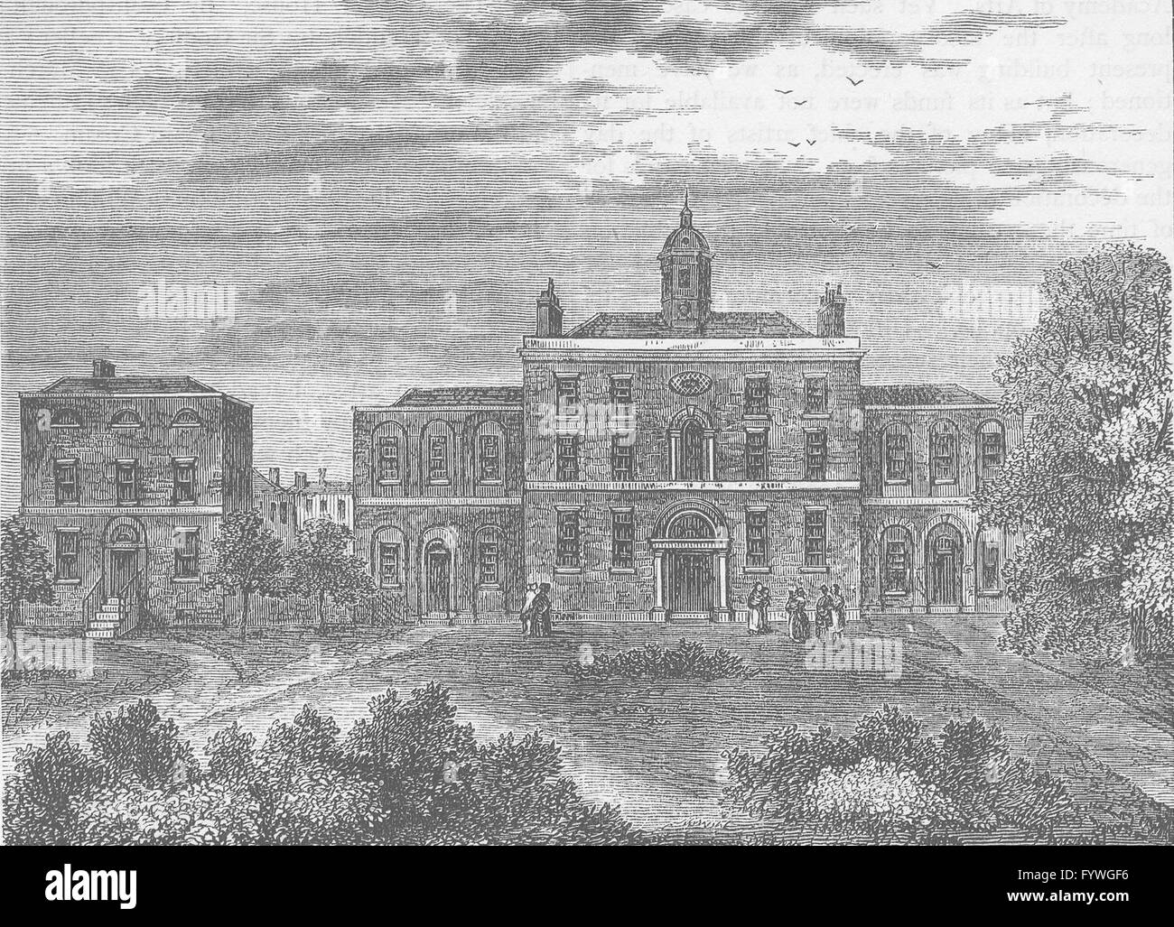 KING'S CROSS: The Small-Pox Hospital, in 1800. London, antique print ...
