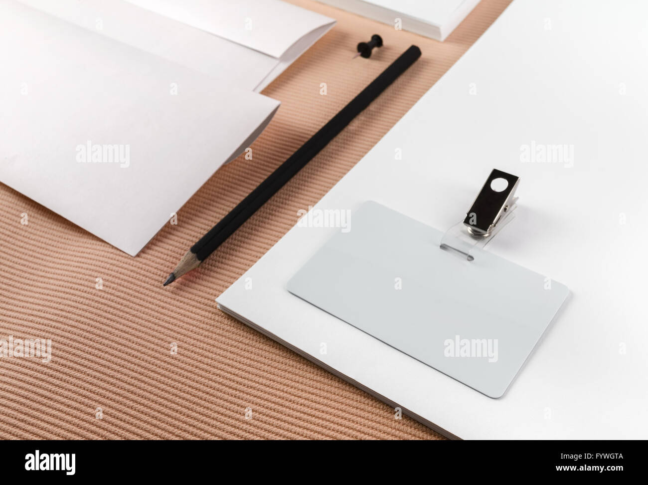 ID set on color background Stock Photo - Alamy