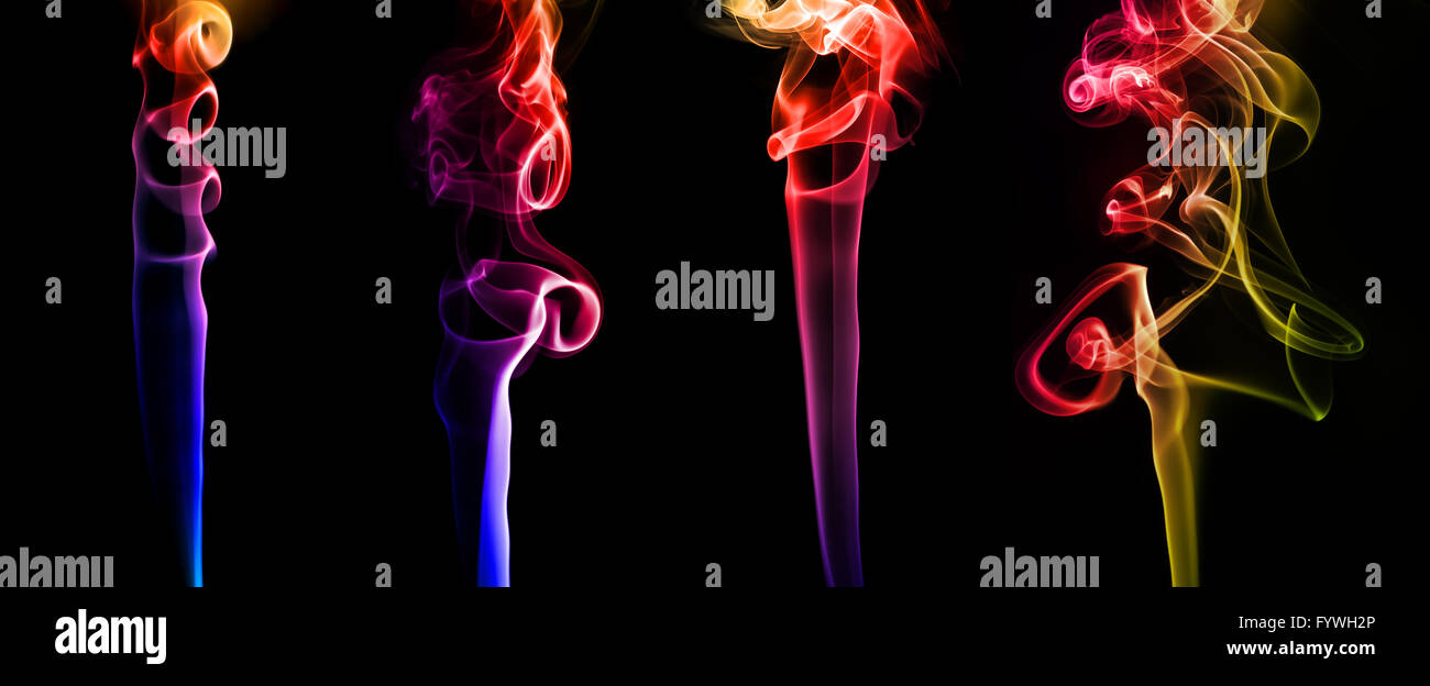 Set of colored smoke Stock Photo - Alamy