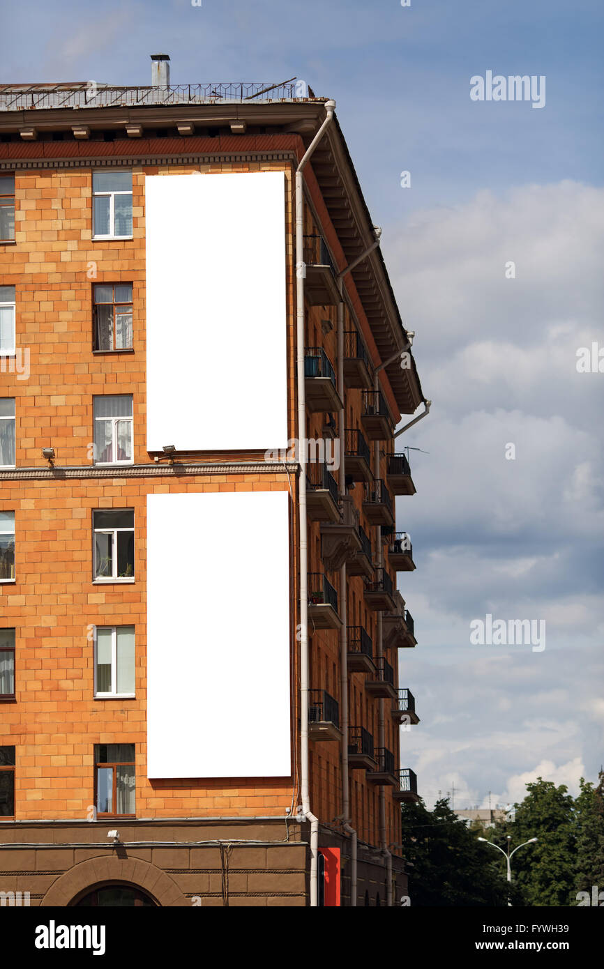 Two blank vertical billboards Stock Photo - Alamy