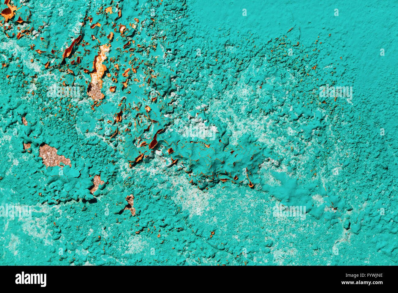 Peeling turquoise paint Stock Photo - Alamy