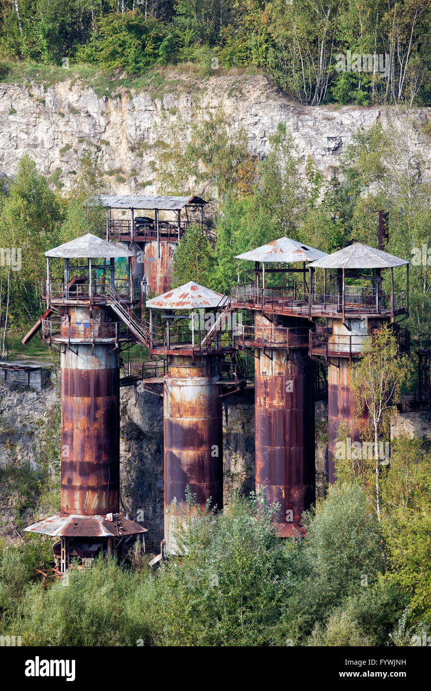 Poland, city of Krakow, abandoned Liban Quarry with Jurassic limestone ...