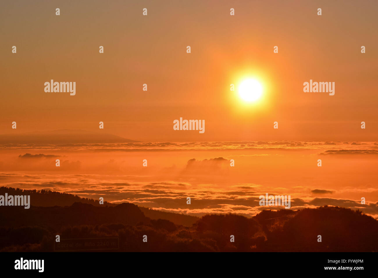 Orange Sun Setting Stock Photo - Alamy