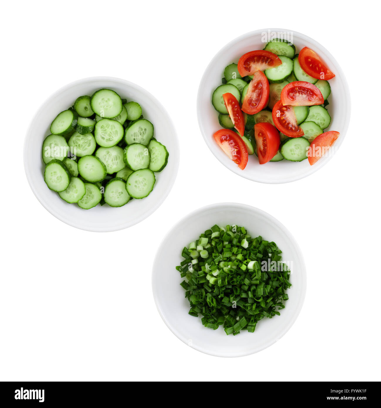 Three plates of salad Stock Photo - Alamy
