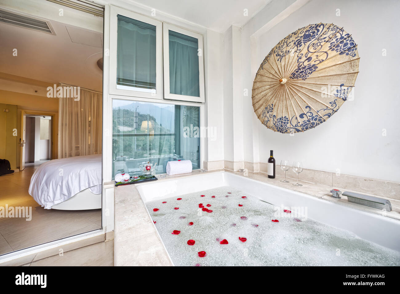 interior of modern hot spring bathroom Stock Photo - Alamy