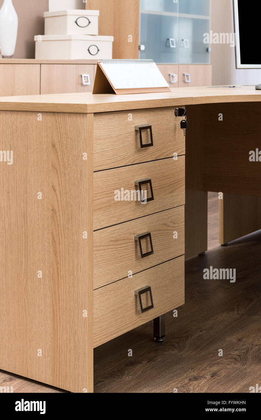 desk with drawers Stock Photo - Alamy