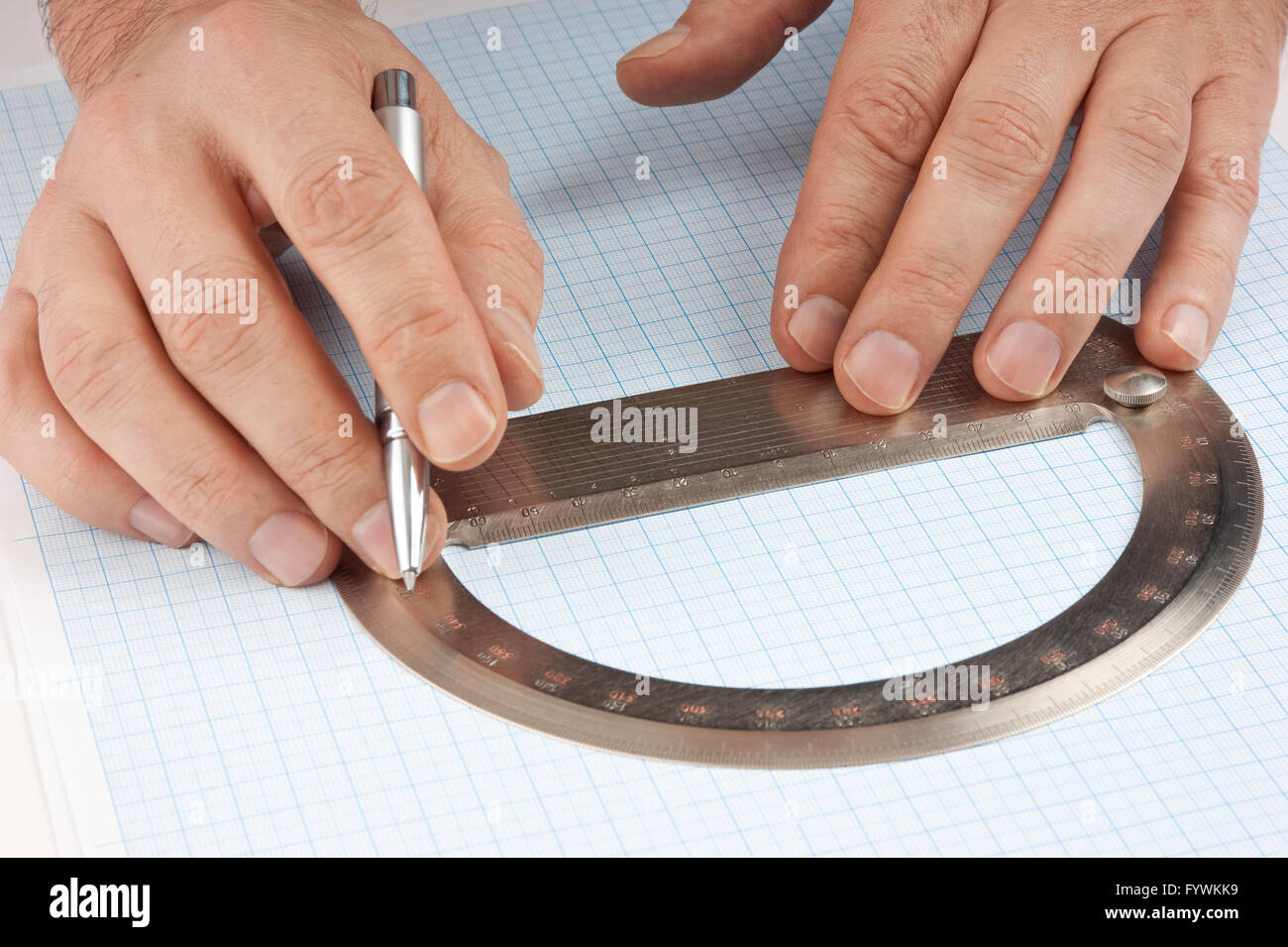 protractor in hand Stock Photo - Alamy