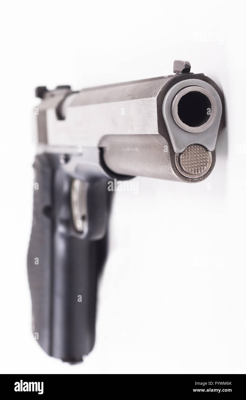 Silver pistol hi-res stock photography and images - Alamy