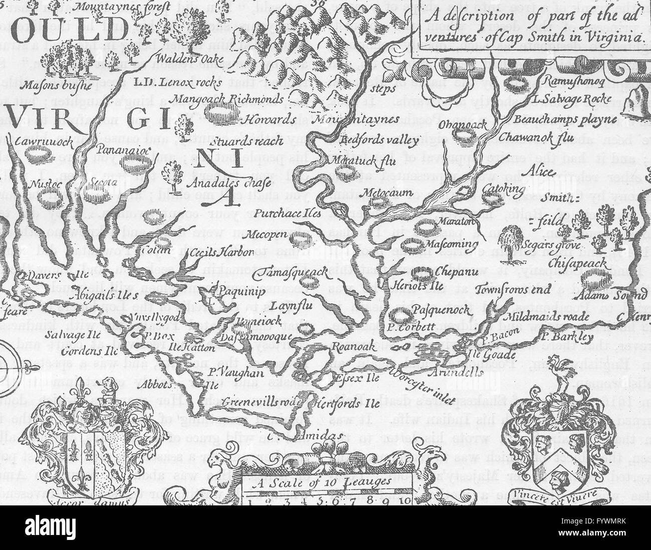 VIRGINIA: (after Smith), c1880 antique map Stock Photo - Alamy