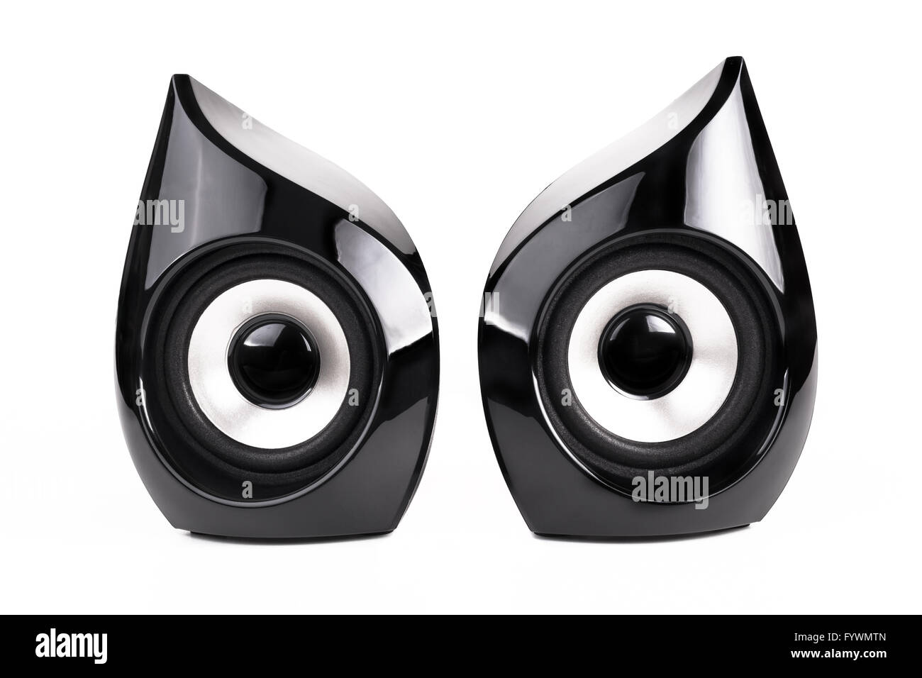 Pair of Black Speakers Stock Photo - Alamy