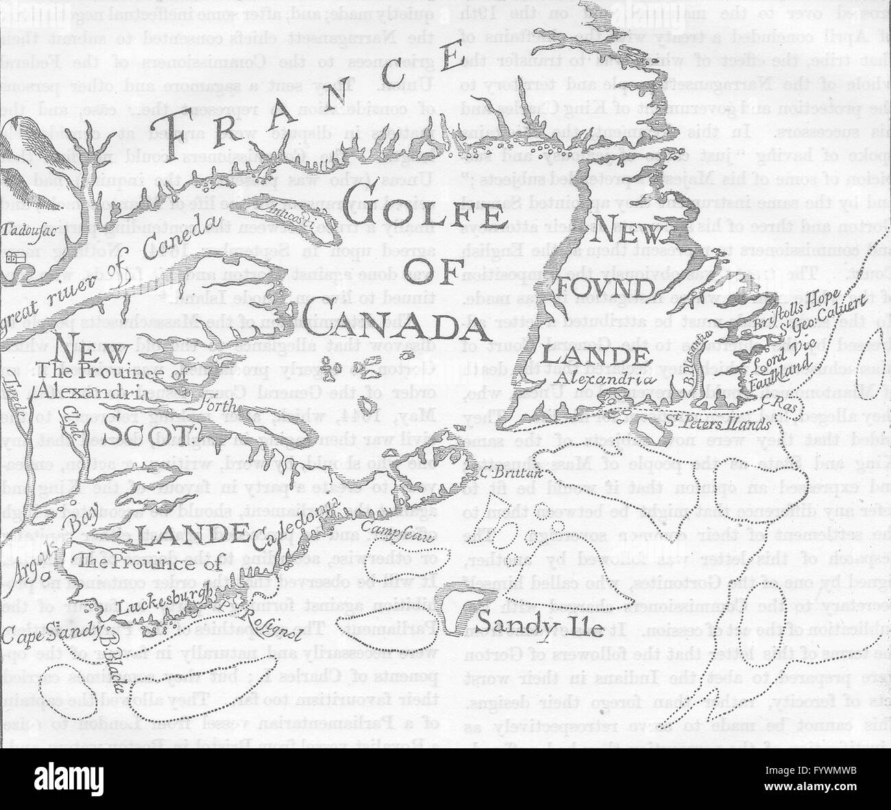 CANADA: Old map of Acadia, c1880 Stock Photo - Alamy