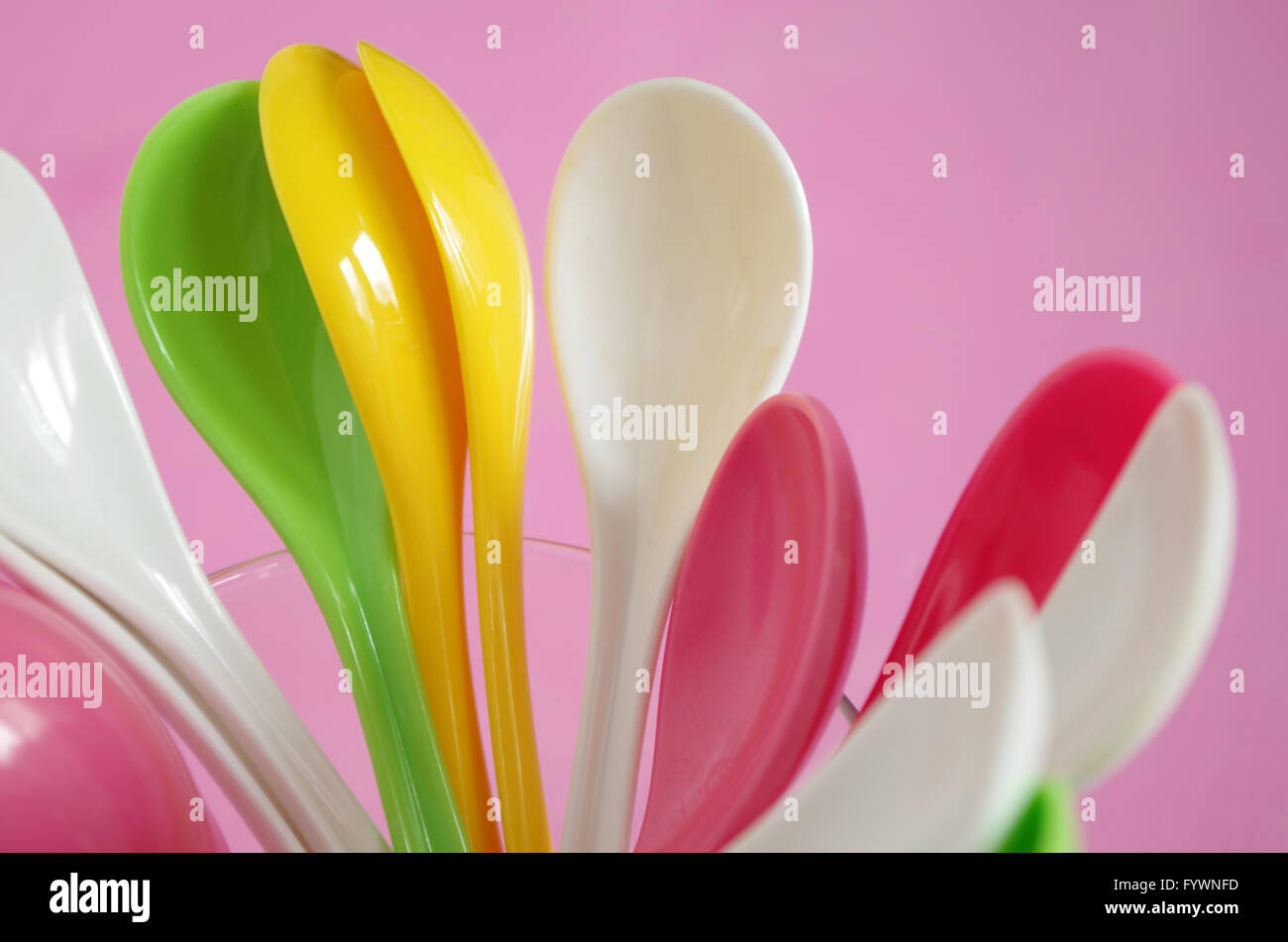 Plastic spoon colourful hi-res stock photography and images - Alamy