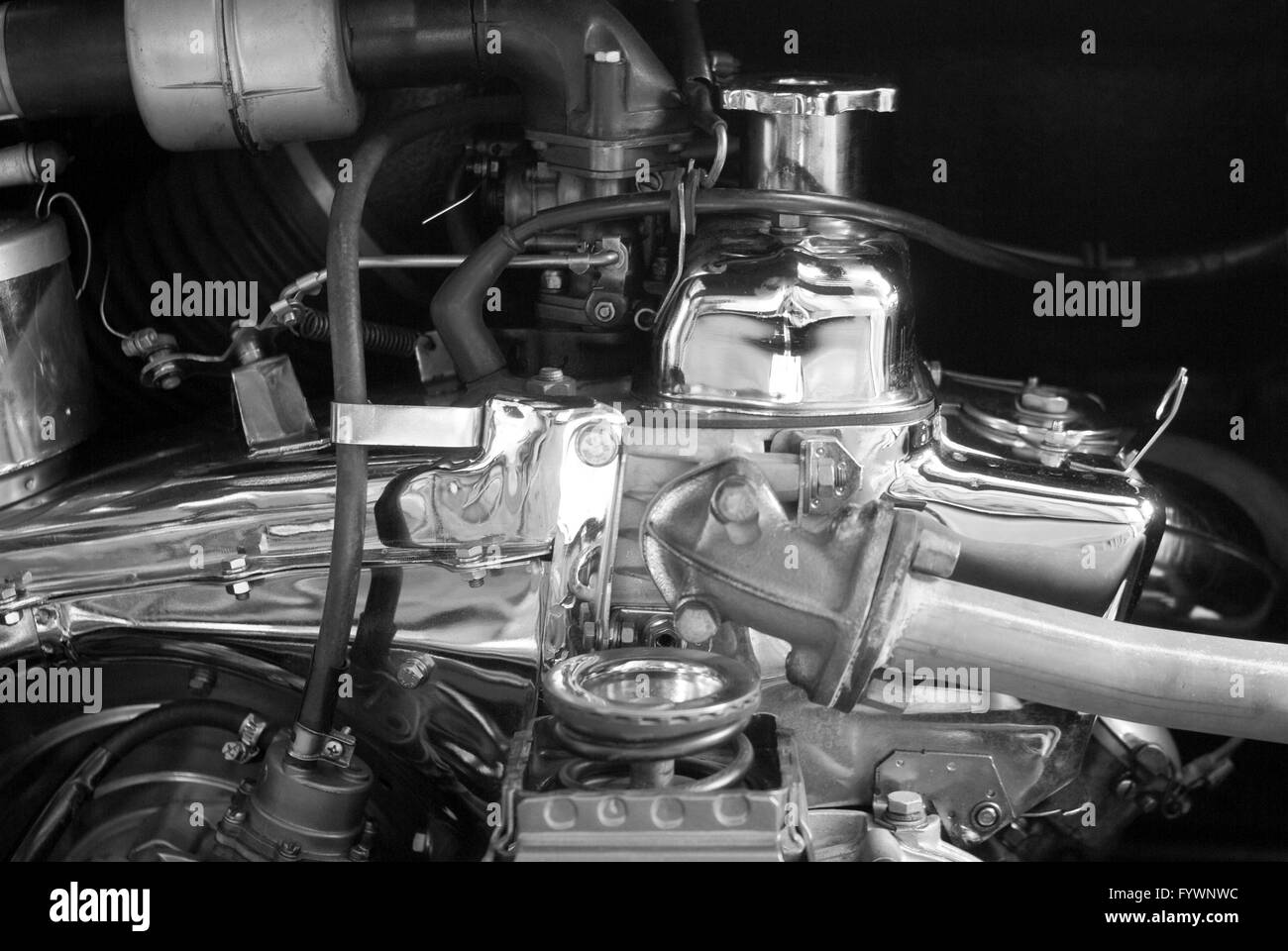 Close up of a vintage car engine Stock Photo - Alamy