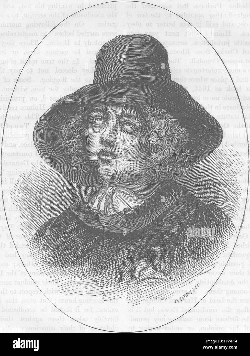 CLERGY: George fox, antique print c1880 Stock Photo - Alamy