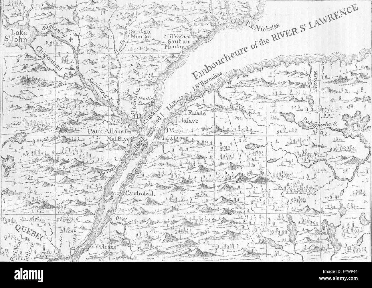 Map of the st lawrence river hi-res stock photography and images - Alamy