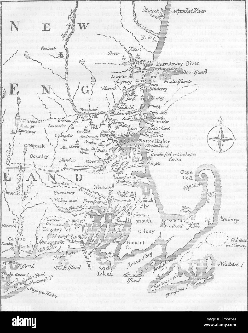 New england map hi-res stock photography and images - Alamy