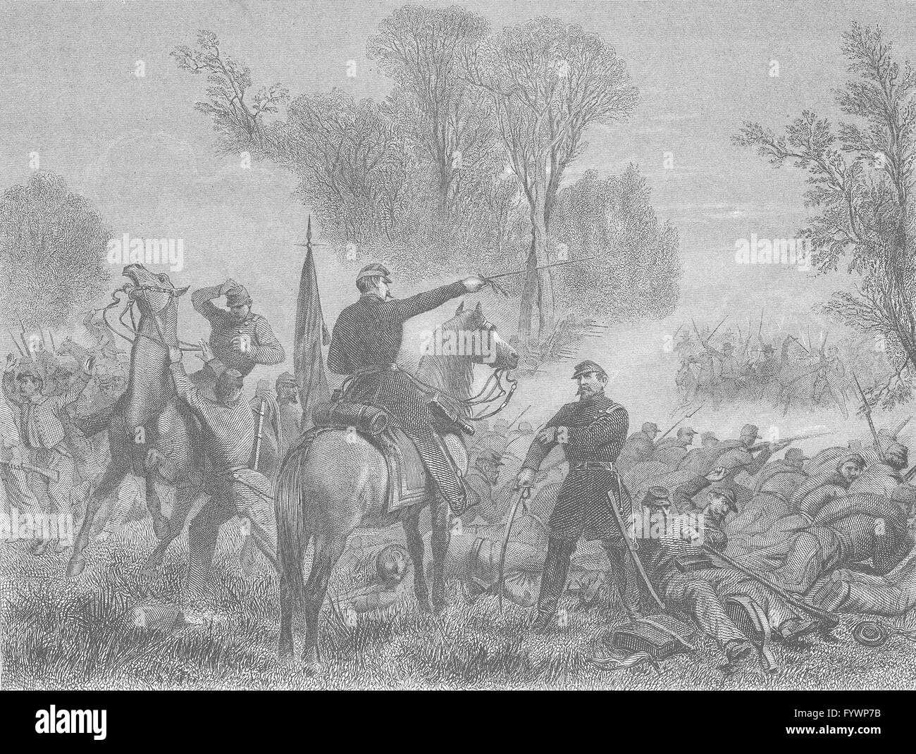 VIRGINIA: Bull Run-1861(Gen Blenker's retreat), antique print c1880 ...
