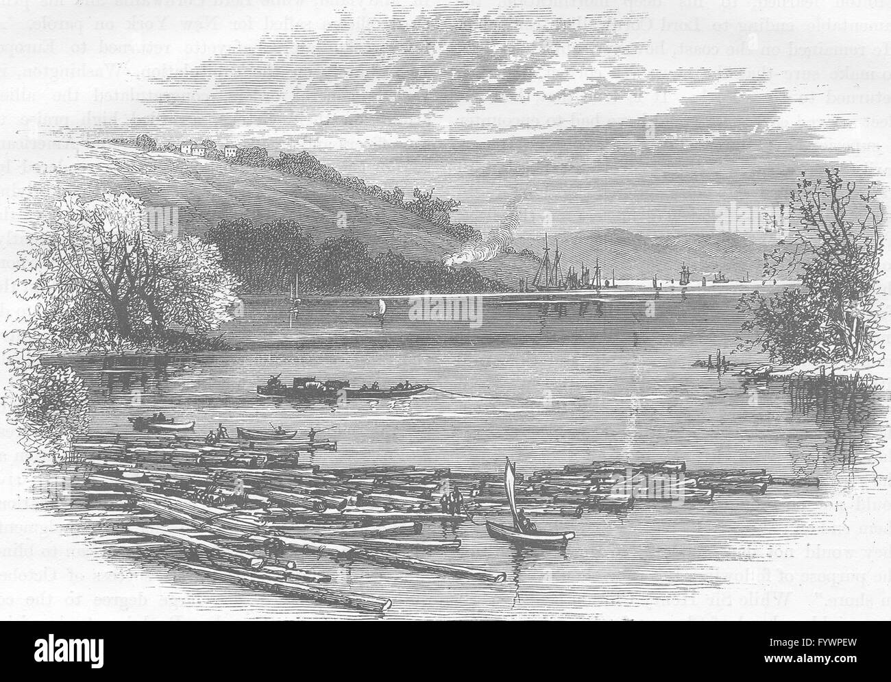 19th century view river Black and White Stock Photos & Images - Alamy
