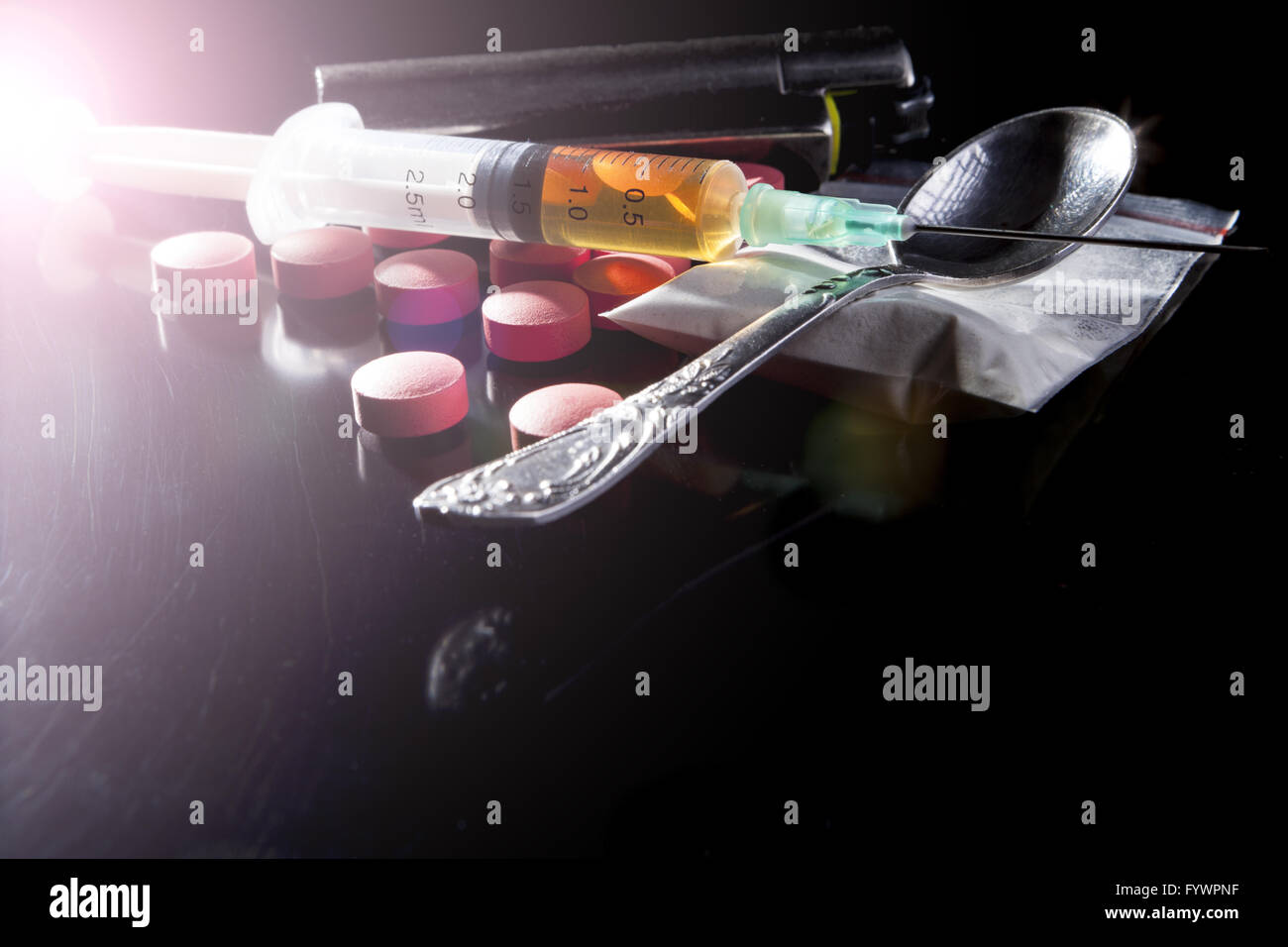 Narcotics with Light Stock Photo - Alamy