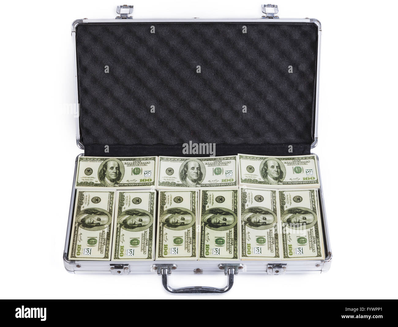 Open silver briefcase full dollar hi-res stock photography and images ...
