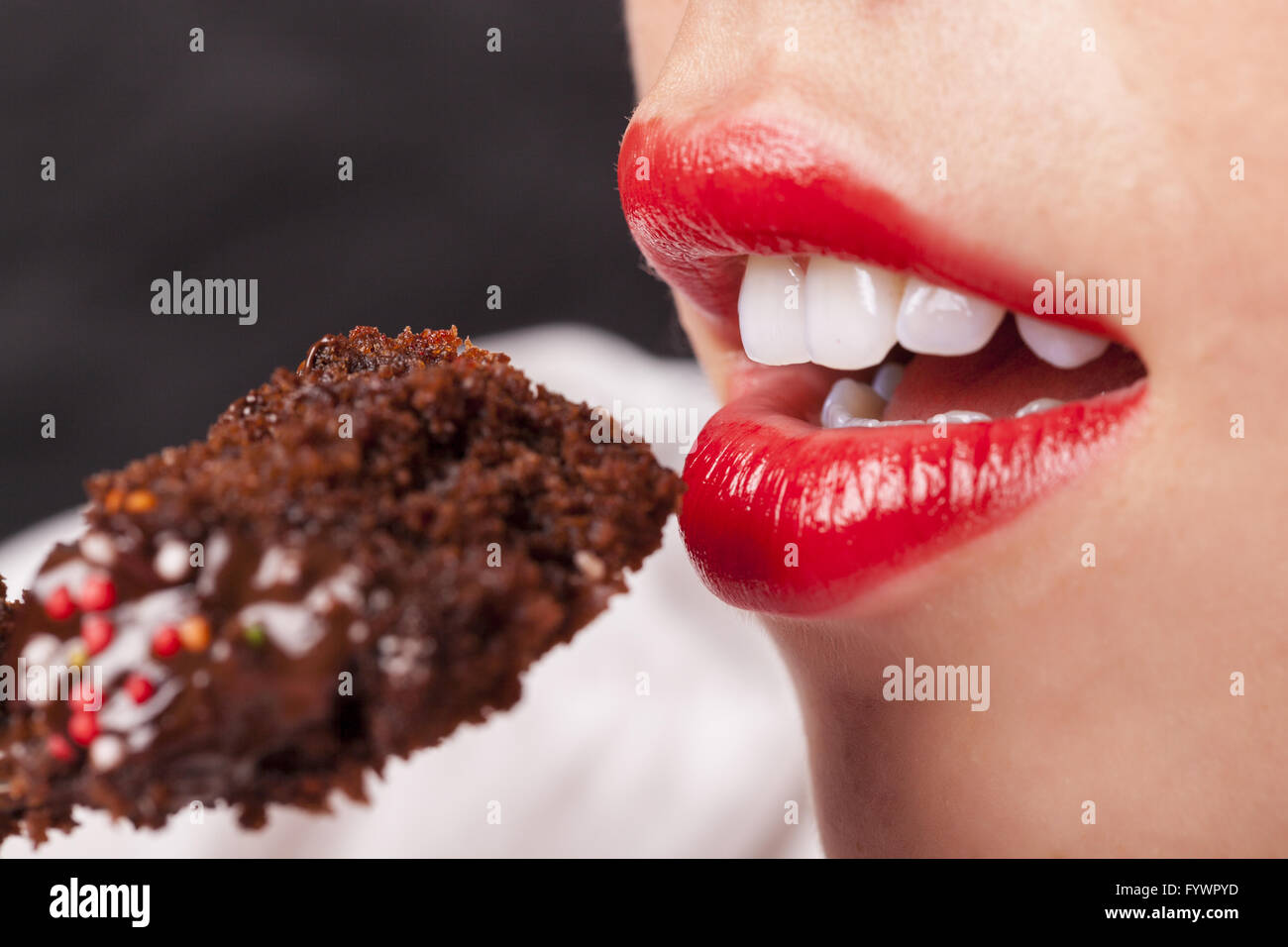 Eating Cake Close-up Stock Photo - Alamy