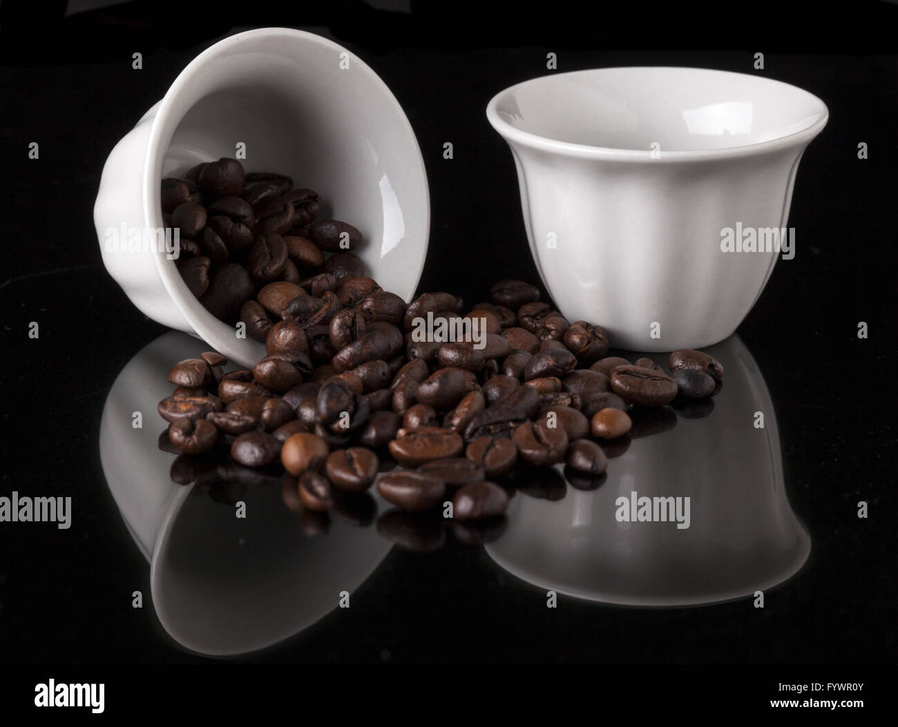 Two White Cups Stock Photo - Alamy